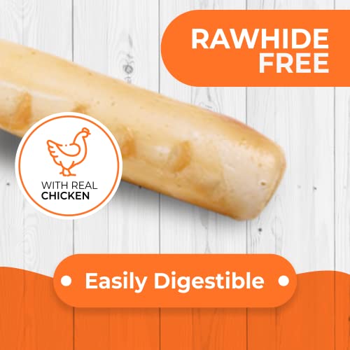 Canine Naturals Chicken Recipe Chew - Rawhide Free Dog Treats - Made from USA Raised Chicken - All-Natural and Easily Digestible - 6 Pack of 2.5 Inch Mini Rolls, Dogs Under 20 lb