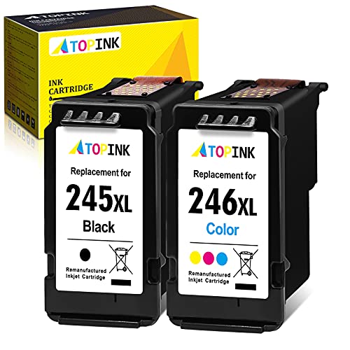 ATOPINK Remanufactured Ink Cartridge Replacement for Canon PG-245XL CL-246XL 245 246 XL 245XL 246XL (Black Color) Work with Pixma MG2522 MX492 TR4520 MX490 MG3022 MG2922 MG3320 MG2520 TR4527 Printer