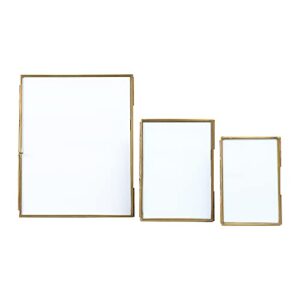 Main + Mesa Brass Framed Photo Frames, Set of 3