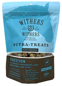 withers & withers sugar-free horse treats – organic peppermint, marshmallow with oat bran horse cookies, goat treats 16 oz – humane plant-based ingredients