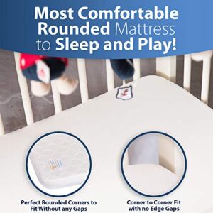 Sleepah Pack and Play Mattress Pad Portable Memory Foam; Double-Sided (Firm for Babies, Soft for Toddlers) Portable Waterproof Crib Mattress + Sheet; Fits Most Pack n Play 38 x 26 x 3