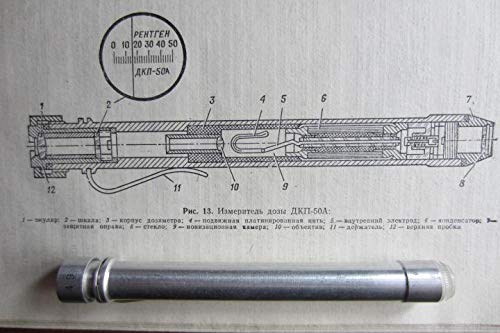 Original Individual Vintage Military Pen Chernobyl and USSR dosimeter DKP-50A NOS