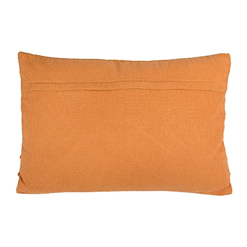 Main + Mesa Creative Co-Op Embroidered Cotton Geometric Lumbar Pillow, Rust