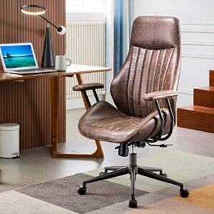 xizzi ergonomic office chair,desk chair,executive office chair,hige back leather office chair with lumbar support (dark brown)