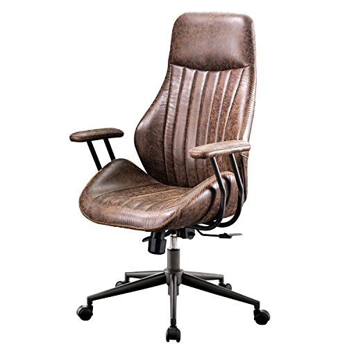 XIZZI Ergonomic Office Chair,Desk Chair,Executive Office Chair,Hige Back Leather Office Chair with Lumbar Support (Dark Brown)