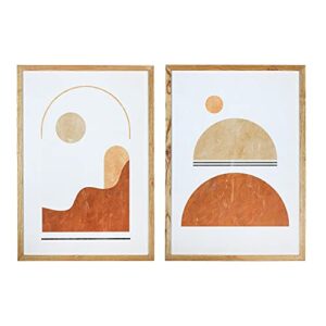 main + mesa wood framed abstract wall art, set of 2