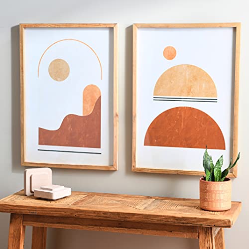 Main + Mesa Wood Framed Abstract Wall Art, Set of 2