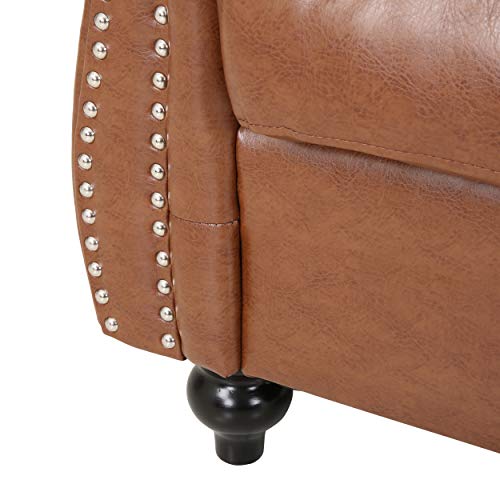 Christopher Knight Home Lucine Traditional Chesterfield Loveseat, Cognac Brown, Dark Brown