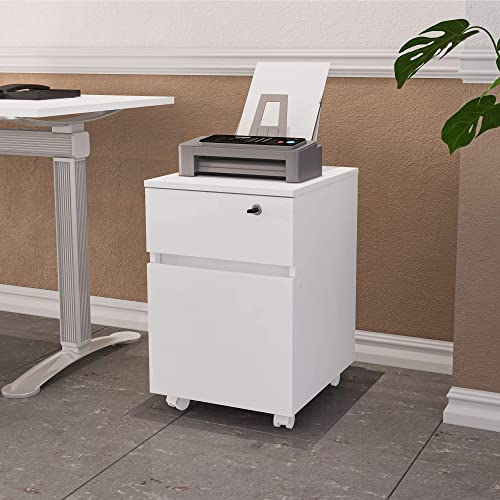 Boahaus Osaka File Cabinet, 2 Drawers, 4 Plastic casters