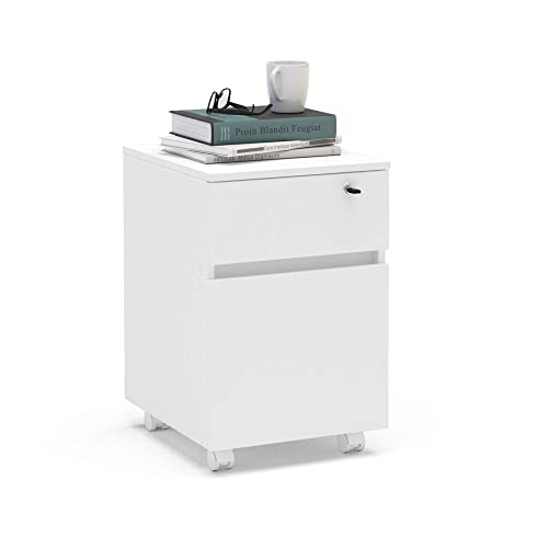 Boahaus Osaka File Cabinet, 2 Drawers, 4 Plastic casters