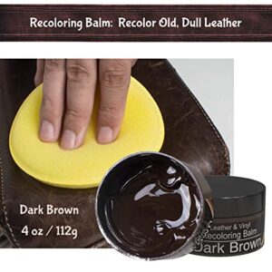 NADAMOO Dark Brown Leather Recoloring Balm with Mink Oil Leather Conditioner, Leather Repair Kits for Couches, Restoration Cream Scratch Repair Leather Dye for Vinyl Furniture Car Seat, Sofa, Shoes