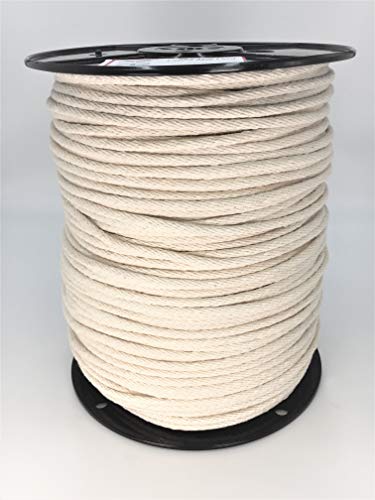 GREAT WHITE Sash Cord Number-6, 3/16" x 1,200' Spool (#6) Cotton Sash Cord, Window Replacement, Theater, Tie Down Camping, Clothesline, Rigging, Crafts, Entertainment, Spot, DIY Home Improvement USA