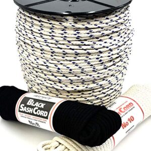 GREAT WHITE Sash Cord Number-6, 3/16" x 1,200' Spool (#6) Cotton Sash Cord, Window Replacement, Theater, Tie Down Camping, Clothesline, Rigging, Crafts, Entertainment, Spot, DIY Home Improvement USA