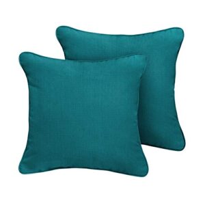 mozaic home amz765111sp sunbrella spectrum peacock outdoor pillow set, 18 x 18