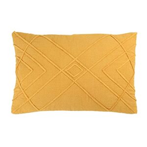 main + mesa embroidered cotton geometric lumbar pillow, gold