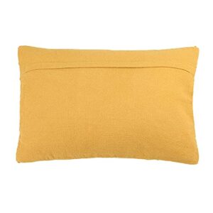 Main + Mesa Embroidered Cotton Geometric Lumbar Pillow, Gold