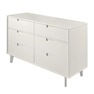 Home Accent Furnishings 6-Drawer Groove Handle Wood Dresser - White