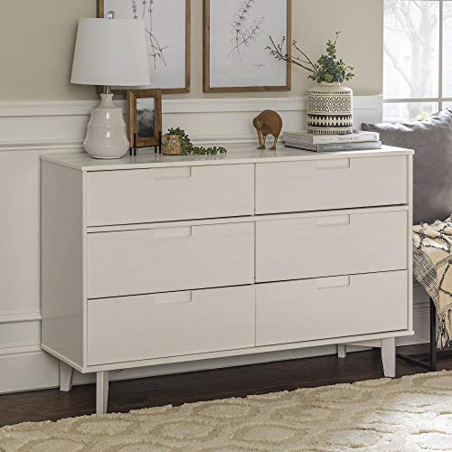 Home Accent Furnishings 6-Drawer Groove Handle Wood Dresser - White