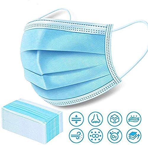 Millennium Disposable 3-Layer Breathable Ear-Loop Face Mask, Made in USA, Latex Free with Adjustable Nose Stripe, Box of 50