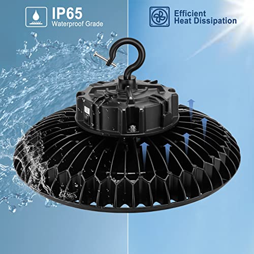 YELLORE 300W UFO LED High Bay Light, Lighting for Warehouse, 41,000lm 1200W MH/HPS Equivalent, 5000K Daylight Dimmable, IP65 Waterproof UL/DLC Approved, 100-277V Super Bright