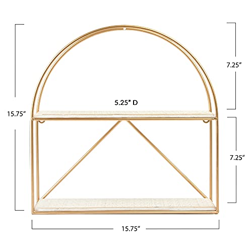 Main + Mesa Wood and Gold Crescent Wall Shelf