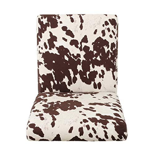 Christopher Knight Home Evelyn Contemporary Velvet Dining Chairs (Set of 4), Milk Cow, Espresso