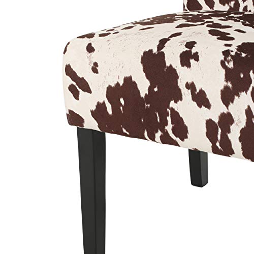 Christopher Knight Home Evelyn Contemporary Velvet Dining Chairs (Set of 4), Milk Cow, Espresso