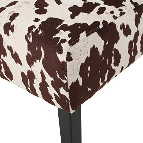 Christopher Knight Home Evelyn Contemporary Velvet Dining Chairs (Set of 4), Milk Cow, Espresso