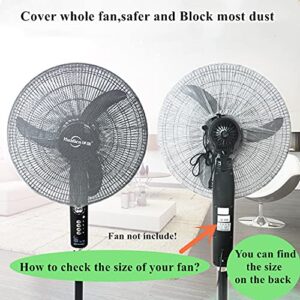 2 Pack - 16" Fan Cover,Washable Pedestal Fan Dustproof Cover,Protect Kid Children Baby Finger Net Mesh Fan Guard,Summer Home Fan Safety Dust Cover,Perfect for Parents of Toddlers (Black)