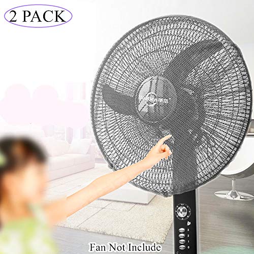 2 Pack - 16" Fan Cover,Washable Pedestal Fan Dustproof Cover,Protect Kid Children Baby Finger Net Mesh Fan Guard,Summer Home Fan Safety Dust Cover,Perfect for Parents of Toddlers (Black)