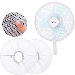 2 pack - 18" fan safety protection cover,kid children baby finger protect fan net guard,washable pedestal fan dustproof cover,summer home fan safety dust cover,perfect for parents of toddlers (white)