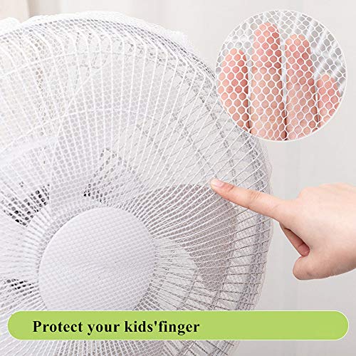 2 Pack - 18" Fan Safety Protection Cover,Kid Children Baby Finger Protect Fan Net Guard,Washable Pedestal Fan Dustproof Cover,Summer Home Fan Safety Dust Cover,Perfect for Parents of Toddlers (White)