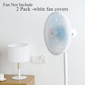 2 Pack - 18" Fan Safety Protection Cover,Kid Children Baby Finger Protect Fan Net Guard,Washable Pedestal Fan Dustproof Cover,Summer Home Fan Safety Dust Cover,Perfect for Parents of Toddlers (White)