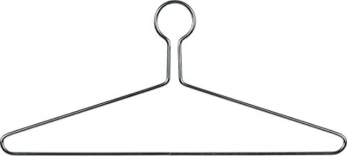 Chrome Metal Anti-Theft Closed Loop Suit Hanger in 17" Length X 3/16" Thick, Box of 25