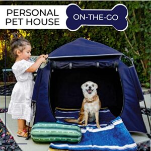 POP 'N GO Pet Playpen for Dogs and Cats - 39 x 33 Inch Dog Tent w/Carrying Bag - Outdoor Cat Enclosures Pets - Dog Travel Accessories for Camping - Navy