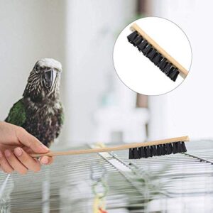 Long Handled Birdcage Brush,YOUTHINK 3Pcs Bird Cage Brush Wooden Durable Long Handle Bird Cleaning Brush for Parrots Birds Cage Necessary Supplies