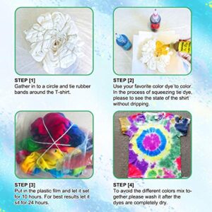 Vanstek 30 Colors Tie Dye Kit, Tie Dye Shirt Fabric Dye for Women, Kids, Men, with Rubber Bands, Gloves, Plastic Film and Table Covers for Family Friends Groups Party Supplies