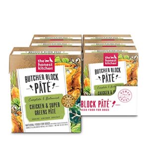 the honest kitchen butcher block pâté: chicken & super greens wet dog food, 10.5 oz (pack of 6)