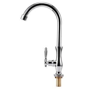 ANGGREK Kitchen Faucet - G1/2" Male Thread Kitchen Sink Faucet 360?Rotatable Easy Install Drinking Water Tap High Arc Vertical Cold Water Faucet