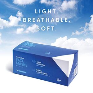 Disposable Face Mask, Breathable Masks (2 x 50 Boxes) 100 count