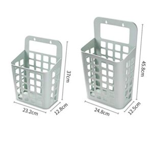 Yardwe Hanging Laundry Hamper Wall Mount Dirty Clothes Basket Foldable Dirty Clothes Sorter Container (Small, Green)