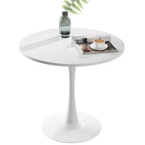 stylifing dining table 32" mid-century modern round dining table coffee table with round top and pedestal base in white