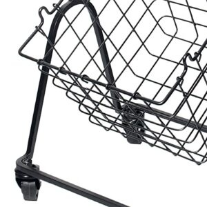 Gourmet Basics by Mikasa Rio 3-Tier Metal Floor Standing Fruit Storage Basket with Removable Wheels, 47.75-Inch, Black