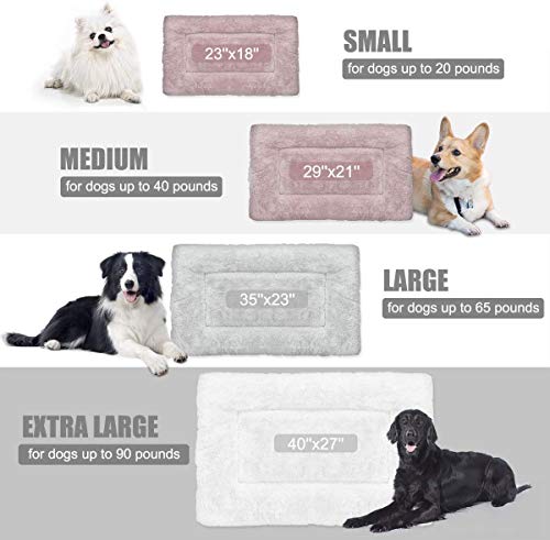 SIWA MARY Dog Bed Mat Soft Crate Pad Washable Anti-Slip Mattress for Large Medium Small Dogs and Cats Kennel Pad (23'' x 18'', Grey)