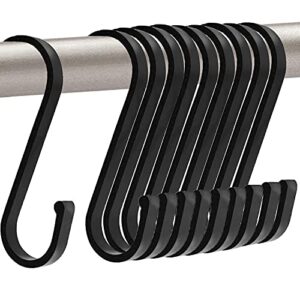 gavia s hooks, s shaped hooks, matte black s hooks heavy duty for hanging pots and pans, plants, coffee cups, coats, bags, towels in kitchen, bedroom, office, garden, bathroom, 10 pack