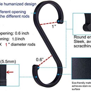 GAViA S Hooks, S Shaped Hooks, Matte Black S Hooks Heavy Duty for Hanging Pots and Pans, Plants, Coffee Cups, Coats, Bags, Towels in Kitchen, Bedroom, Office, Garden, Bathroom, 10 Pack