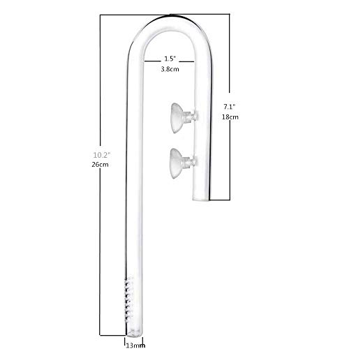 Ophelia Aquarium Planted Tank 13mm, 17mm Lily Pipes Glass Lily Outflow Pipe for 12/16mm, 16/22mm Tubing (Inflow 13mm)