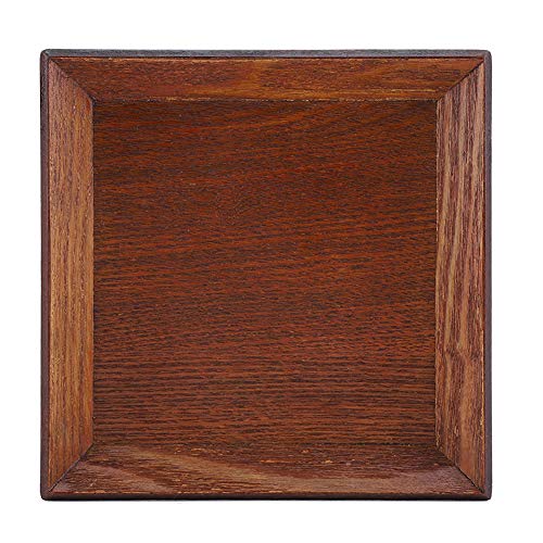 Mavis Laven Food Serving Tray Square Wooden Sushi Dish Food Serving Tray for Restaurant Home Tableware(16.5 * 16.5 * 2cm)