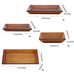 Mavis Laven Food Serving Tray Square Wooden Sushi Dish Food Serving Tray for Restaurant Home Tableware(16.5 * 16.5 * 2cm)