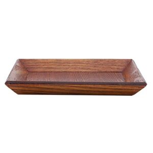 Mavis Laven Food Serving Tray Square Wooden Sushi Dish Food Serving Tray for Restaurant Home Tableware(16.5 * 16.5 * 2cm)